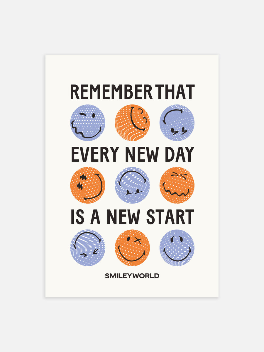 SmileyWorld® x Postery A New Start Poster in Matte Finish – Smiley World